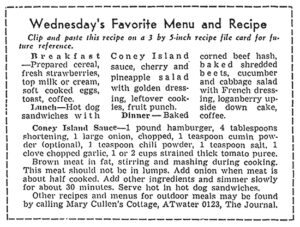 Where did the Flint Coney sauce recipe that includes ground hot dogs ...